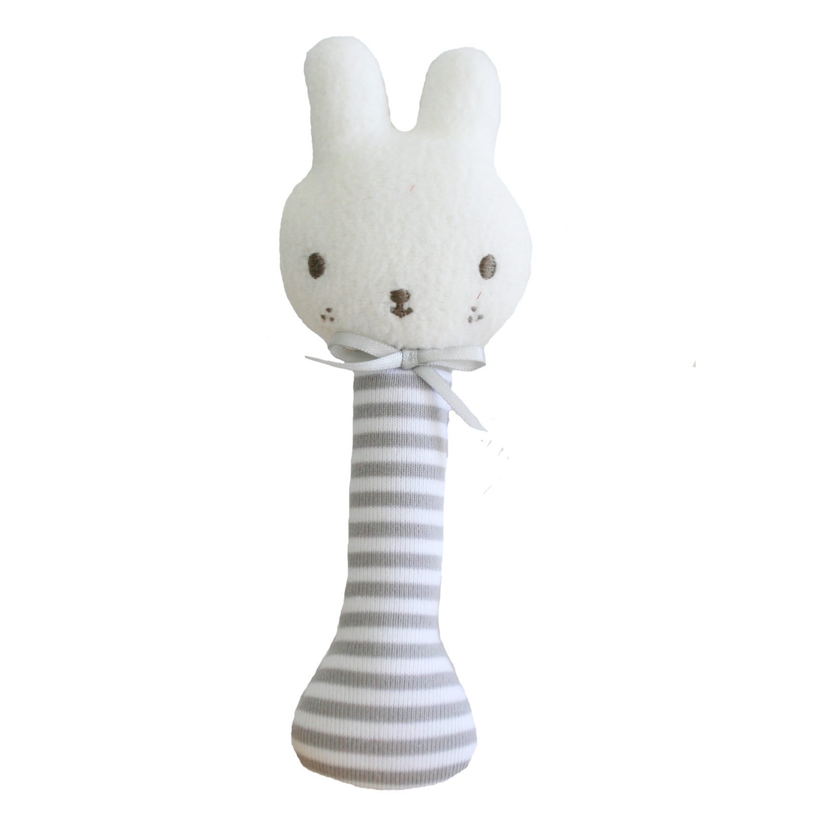 Baby Bunny Stick Rattle Grey : Coastal Kids Dunsborough
